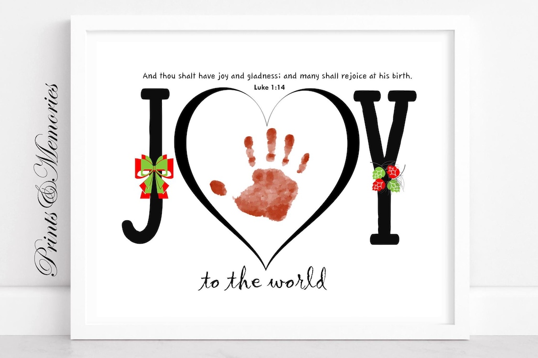 Joy to the World Handprint Art, Christmas Art, Memory Keepsake ...