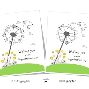 Dandelion Fingerprint Art Craft Mother's Day, Ink Pad Paint Craft ...