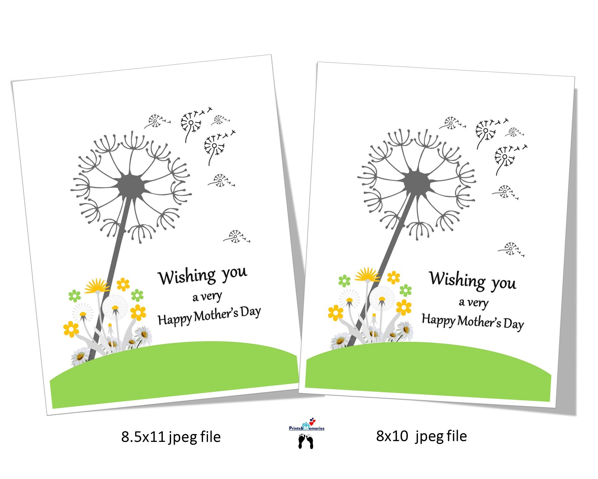 Dandelion Fingerprint Art Craft Mother's Day Ink Pad - Etsy