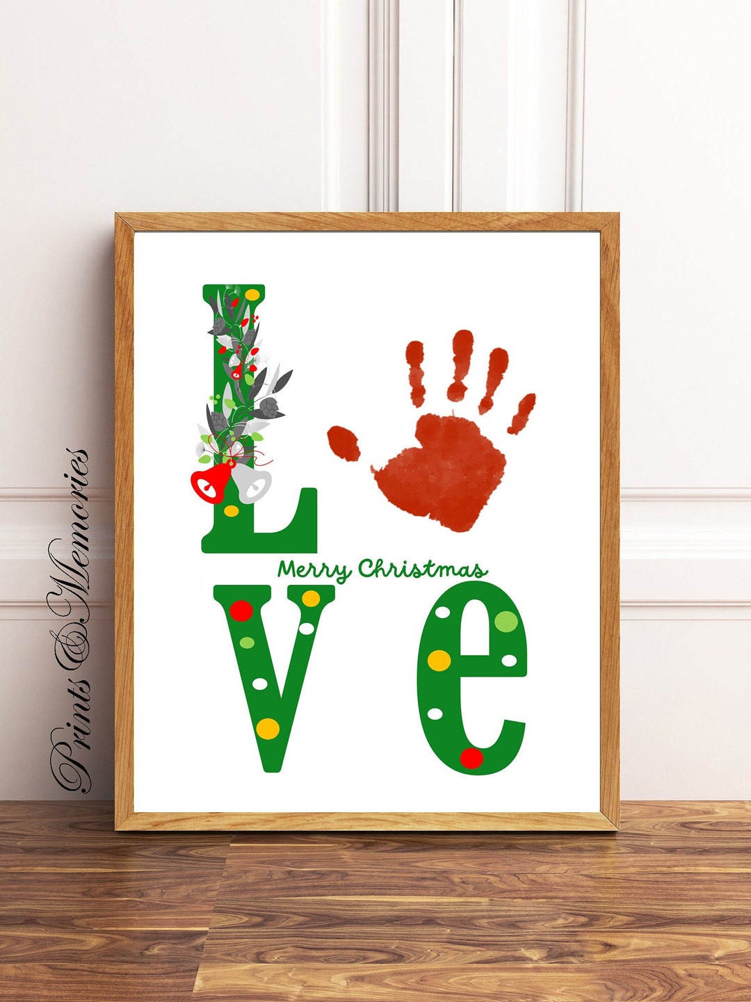 Love Merry Christmas Handprint Art, Christmas Craft for Baby Toddler ...