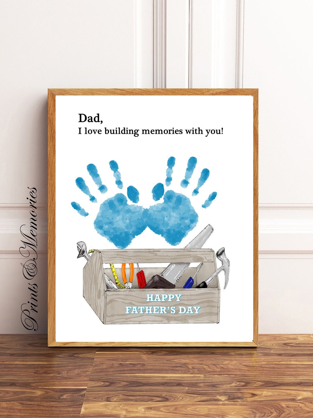 I/we Love Building Memories With You, Dad Gift, Tools Handprint Art ...