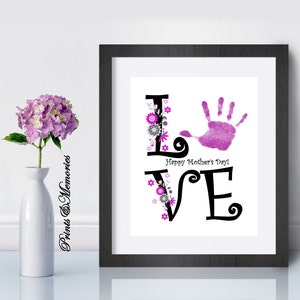 Mother's Day Gift, Love Handprint Art, Mother's Day Art Craft for Baby ...