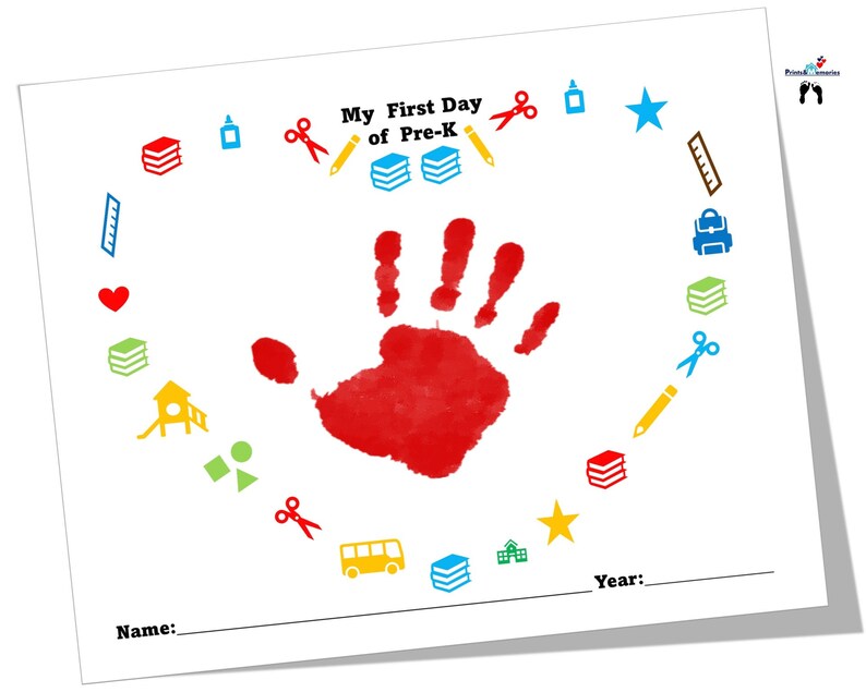 My First Day of Pre-k Handprint Art Keepsake Back to School - Etsy