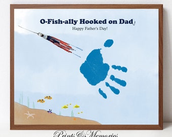Fathers Day Handprint Activity, Printable Fathers Day Craft, Hooked on ...