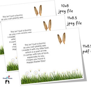 Easter Bunny Footprint Art Poem, Baby Toddler Kid Craft, DIY Art Card ...