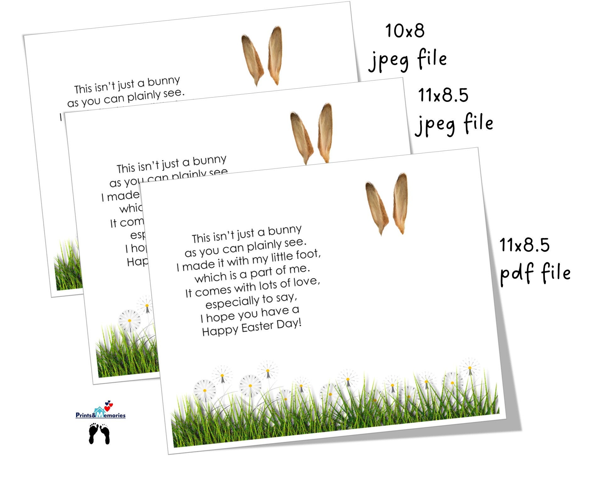 Easter Bunny Footprint Art Poem, Baby Toddler Kid Craft, DIY Art Card ...