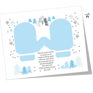 Blue/pink Mittens Handprint Poem, Winter Christmas Craft, Infant, Baby ...