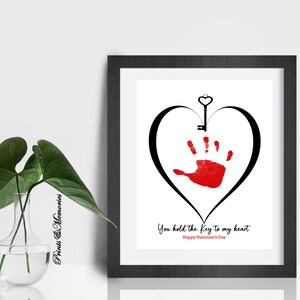 Valentine's Day Handprint Art, You Hold the Key to My Heart Handprint ...