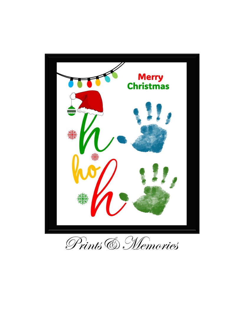 Christmas Handprint Art, Hohoho Santa Handprint, DIY Craft, Preschool ...