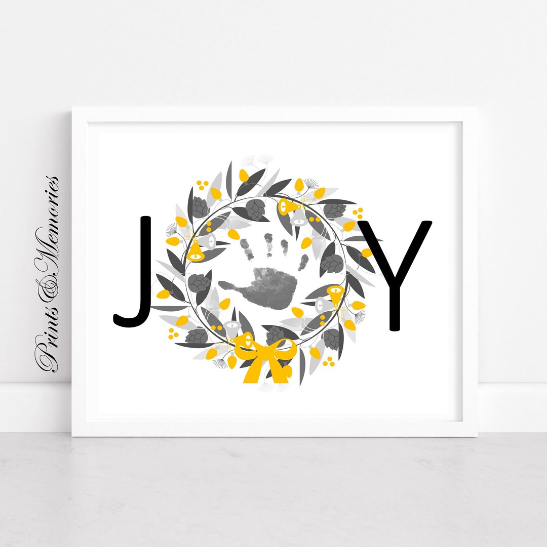 Joy Handprint Christmas Art, DIY Handprint, Baby Christmas Art Craft ...