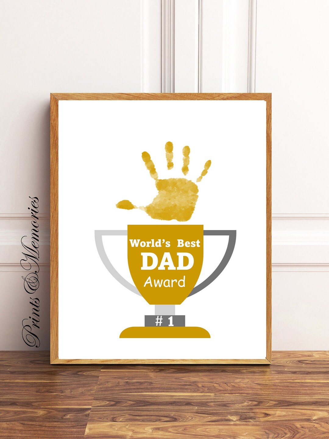 World's Best Dad, Trophy Handprint Art, Father's Day Craft, Number One ...