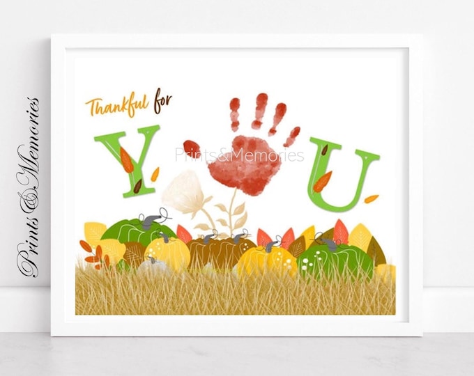 Thanksgiving Handprint Art Project, Thankful for You Handprint Craft ...