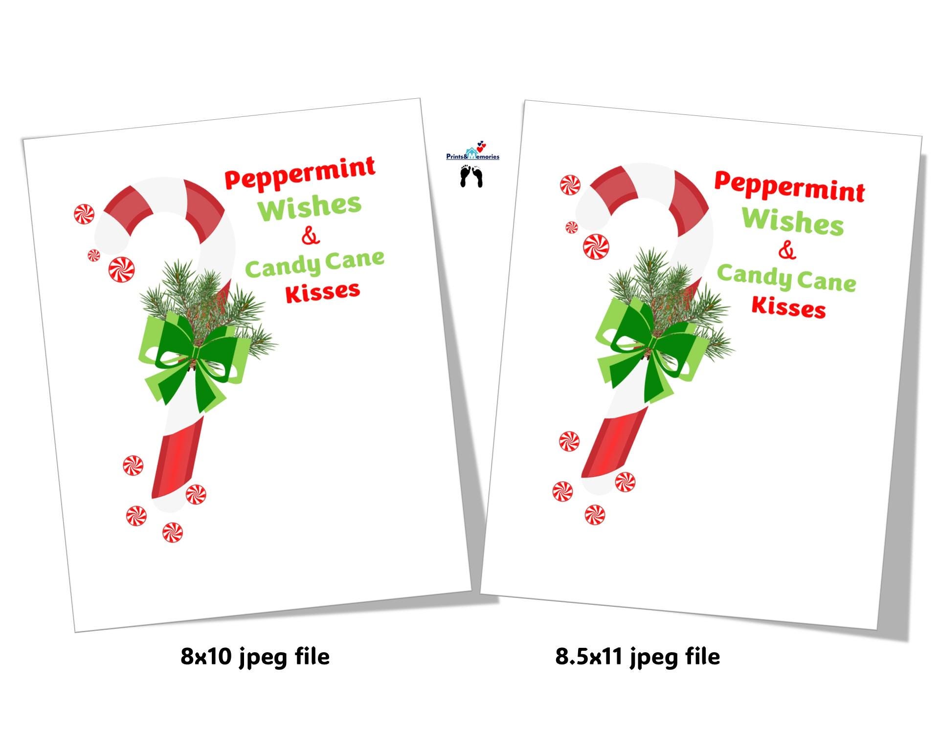 Christmas Handprint Art: Peppermint Candy Cane Craft (digital Download ...