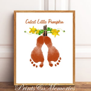Little Pumpkin Footprint Art, Fall, Thanksgiving, Halloween Craft, Baby ...