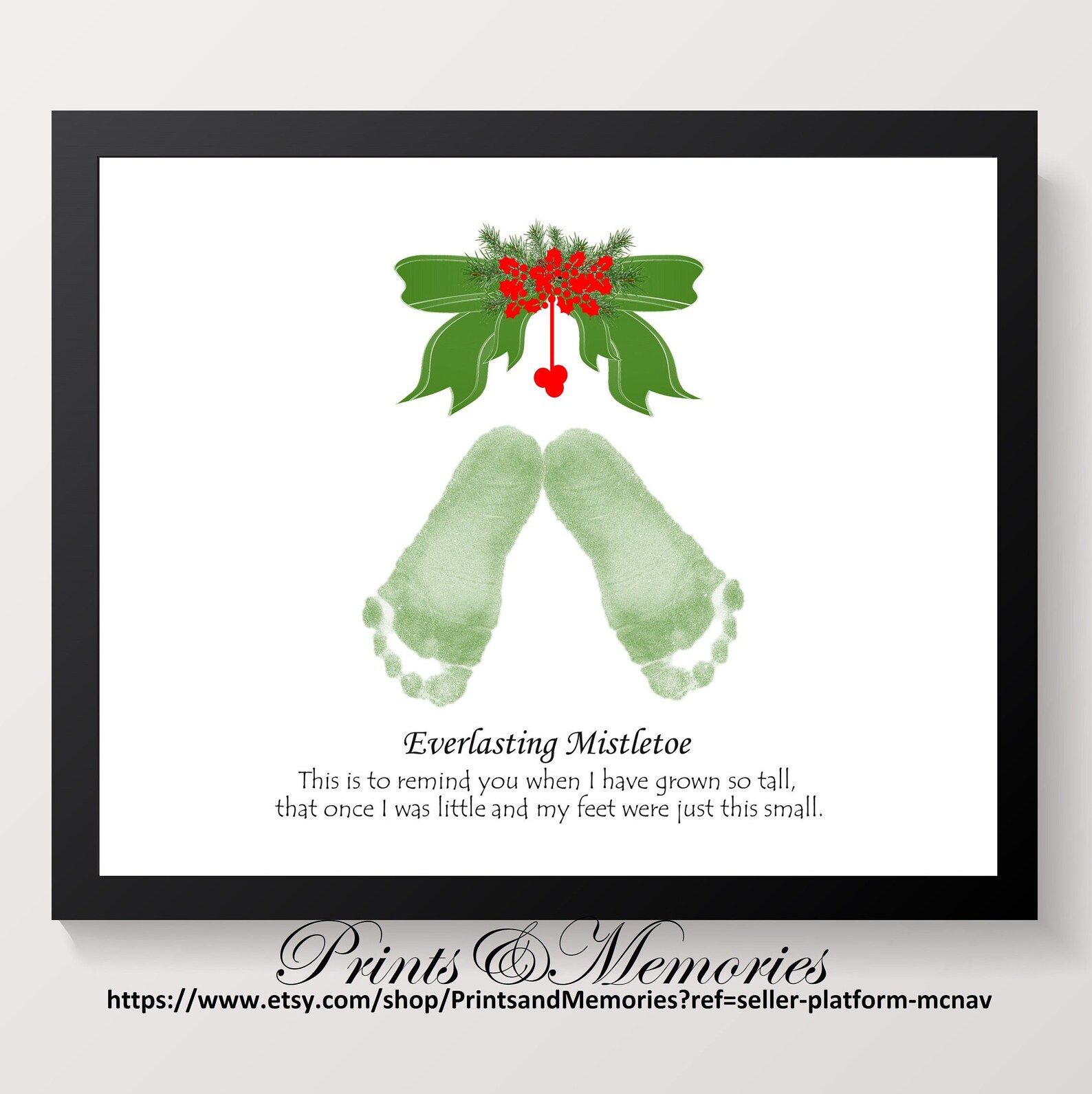 Everlasting Mistletoe Poem, Footprint Art, Mistletoe Footprint, Baby ...