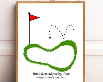 Best Dad/grandpa by Par Golf Club Footprint Art Father's | Etsy