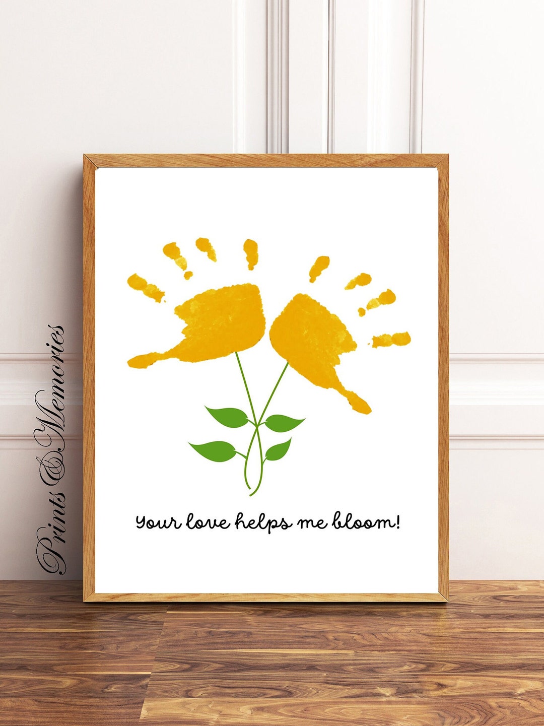 Your Love Helps Me/us Bloom, 2 Stems Flower Handprint, Child/sibling ...