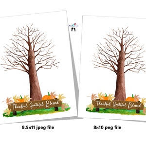 Thankful, Grateful, Blessed, Tree Fingerprint Handprint Art, Baby ...