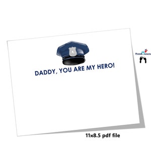 Dad Gift, Police Officer, Father's Day Craft for Kids, Handprint Art ...