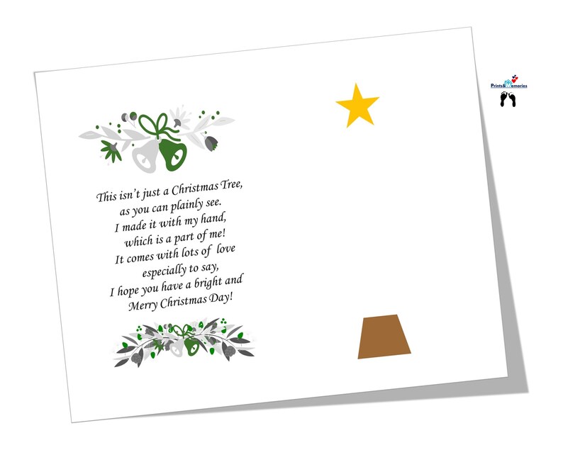 Christmas Tree Handprint Art: DIY Poem Card, Baby Toddler Kid Craft ...