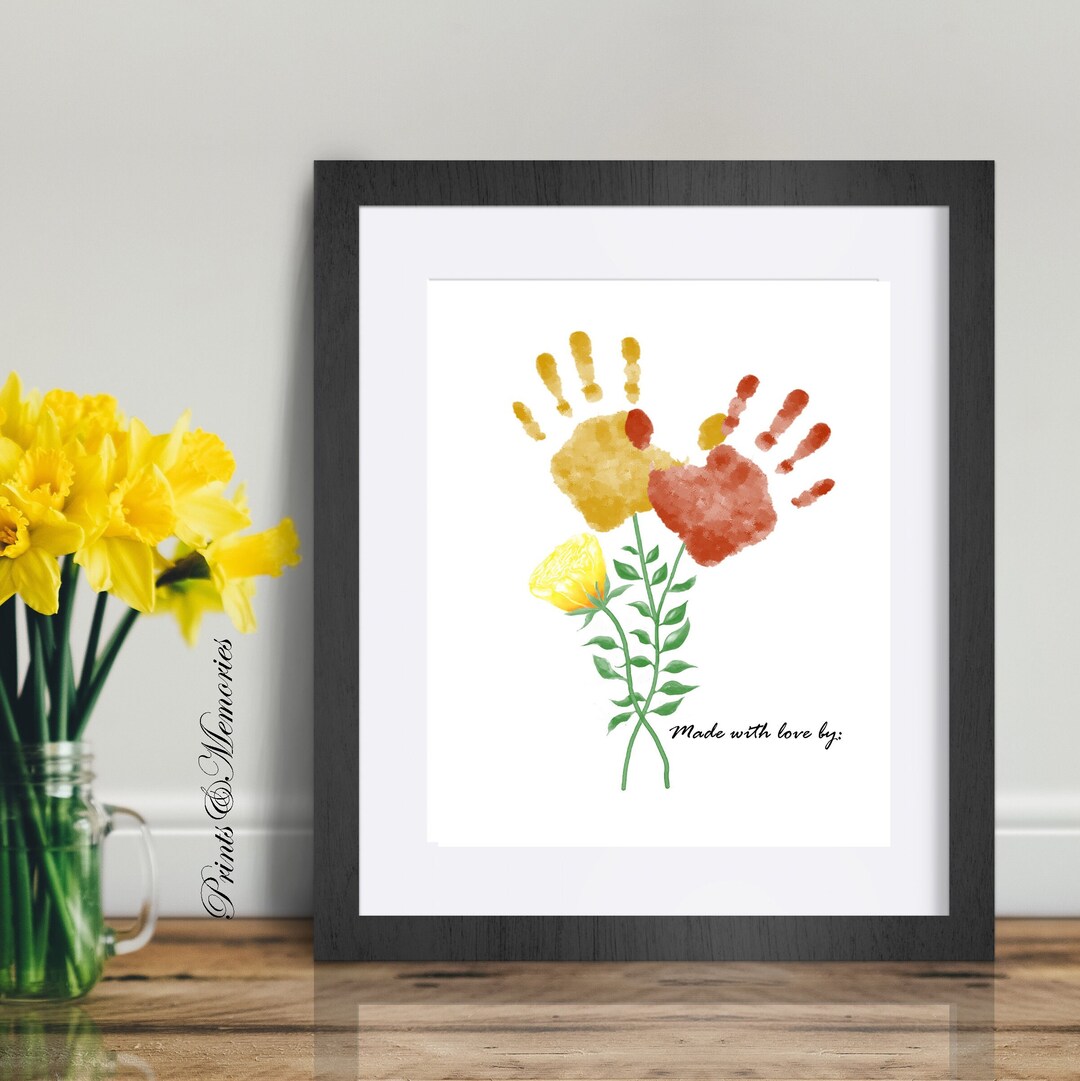Flower Handprint Art, Flower Art, 2 Stems, Mother's Day/birthday Gift ...