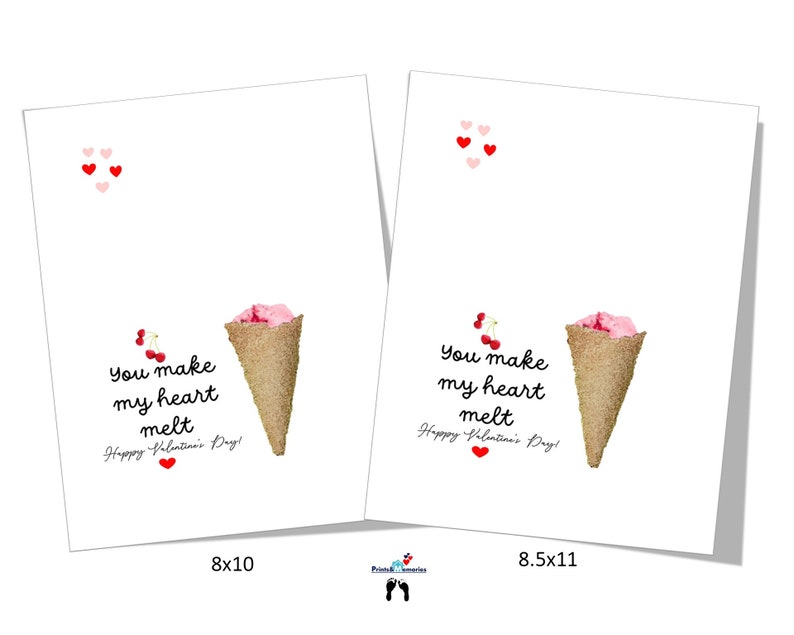 Ice Cream Handprint Art, You Make My Heart Melt, Valentine's Day ...