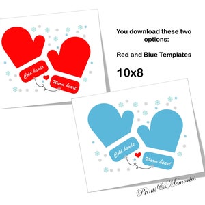 Christmas Handprint Mittens, Baby Handprint Keepsake, Snow Day Craft ...