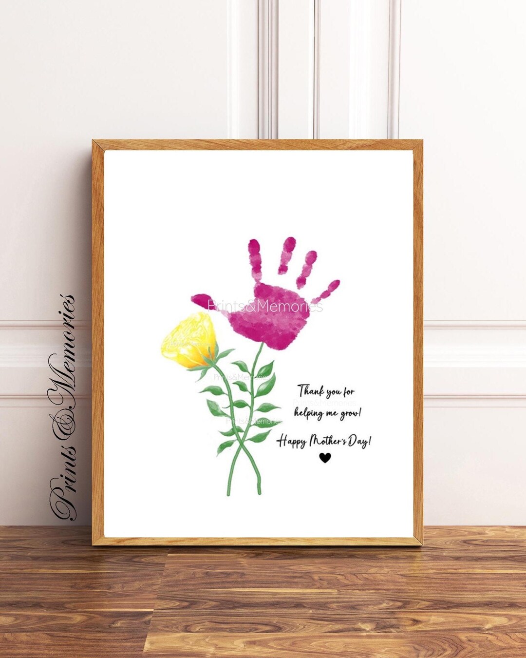 Flower Bouquet Handprint Art: Mother's Day DIY Gift for Mom, Grandma ...