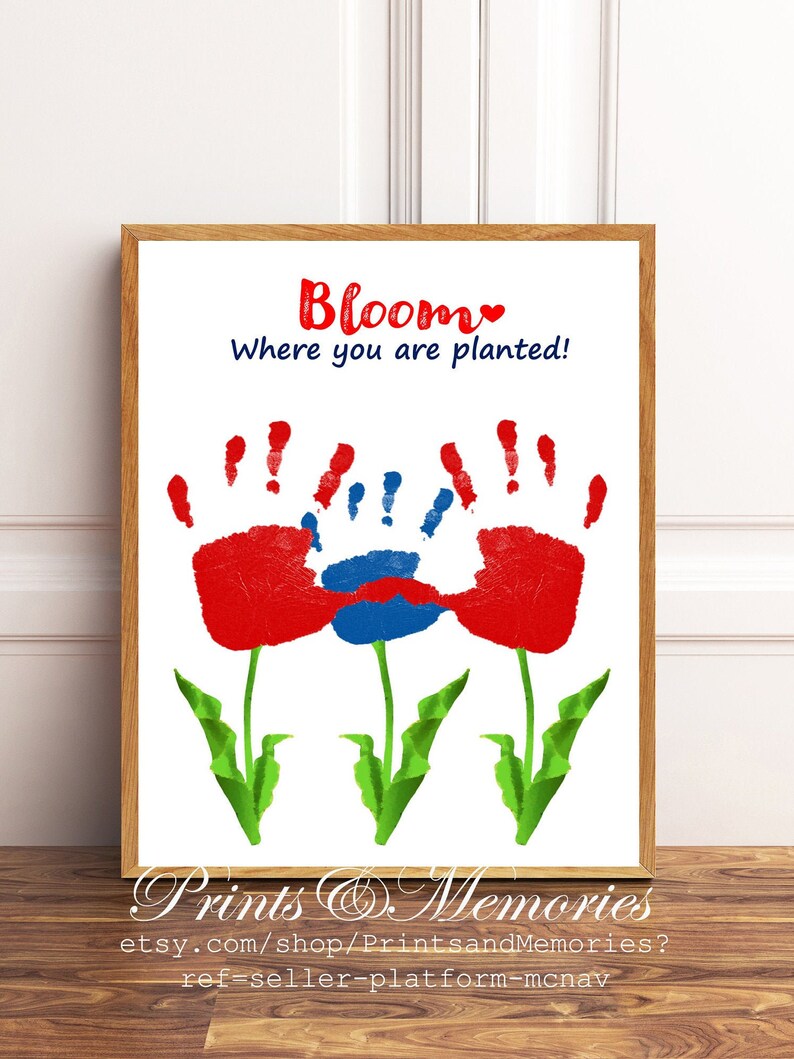 Bloom Where You Are Planted Flower Handprints Flower - Etsy
