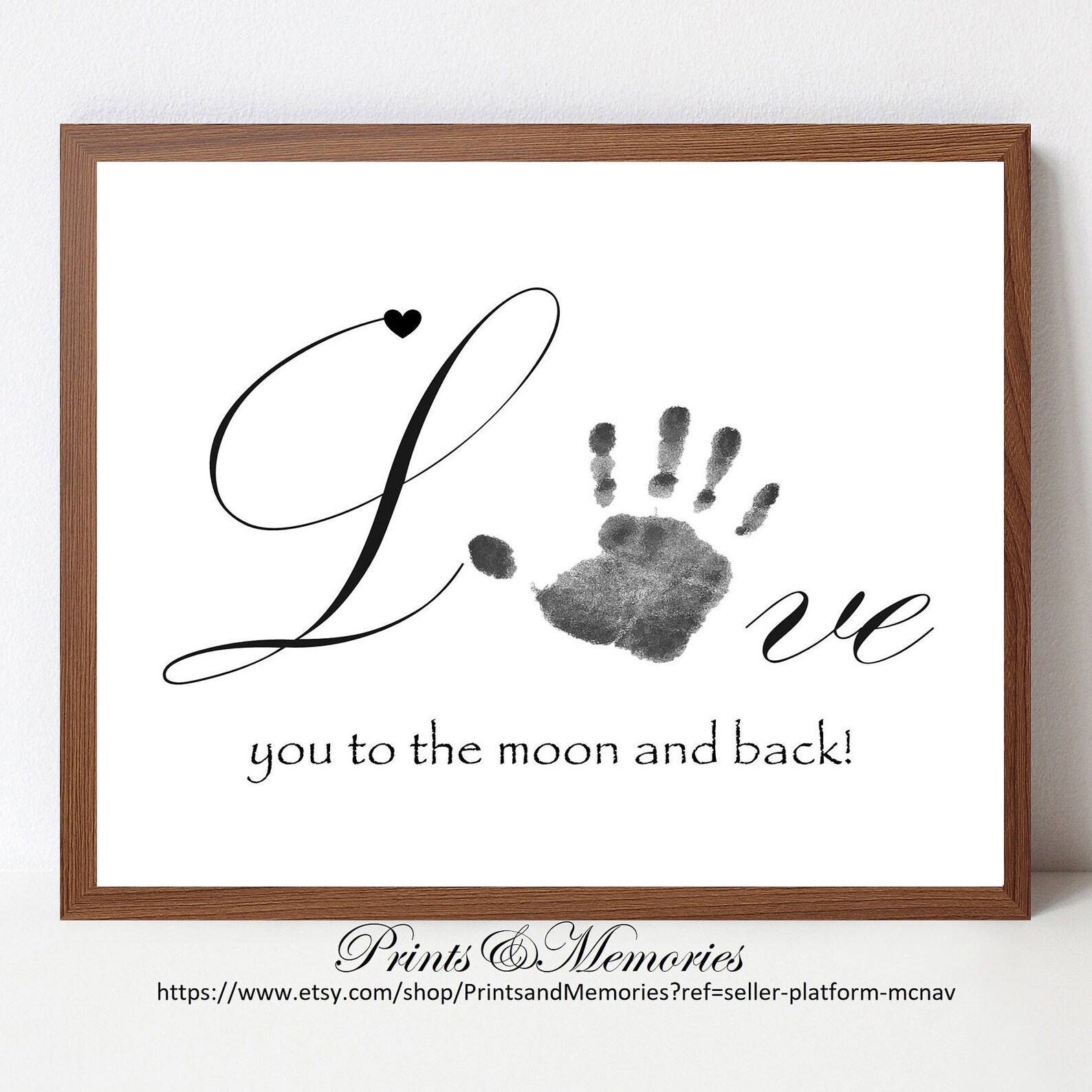 Love You to the Moon and Back Handprint Art Baby Toddler | Etsy
