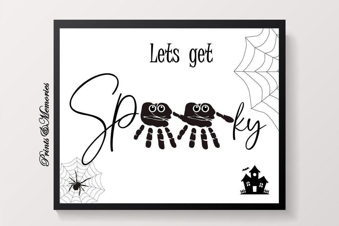 Lets Get Spooky Handprint Art, Halloween Craft for Baby Toddler, DIY ...