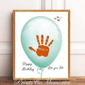 Birthday Handprint, Happy Birthday Craft for Baby Toddler Kid, Gift for ...