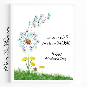 Mother's Day Craft for Kids, Dandelion Fingerprint Art, Mom Gift, I/we ...