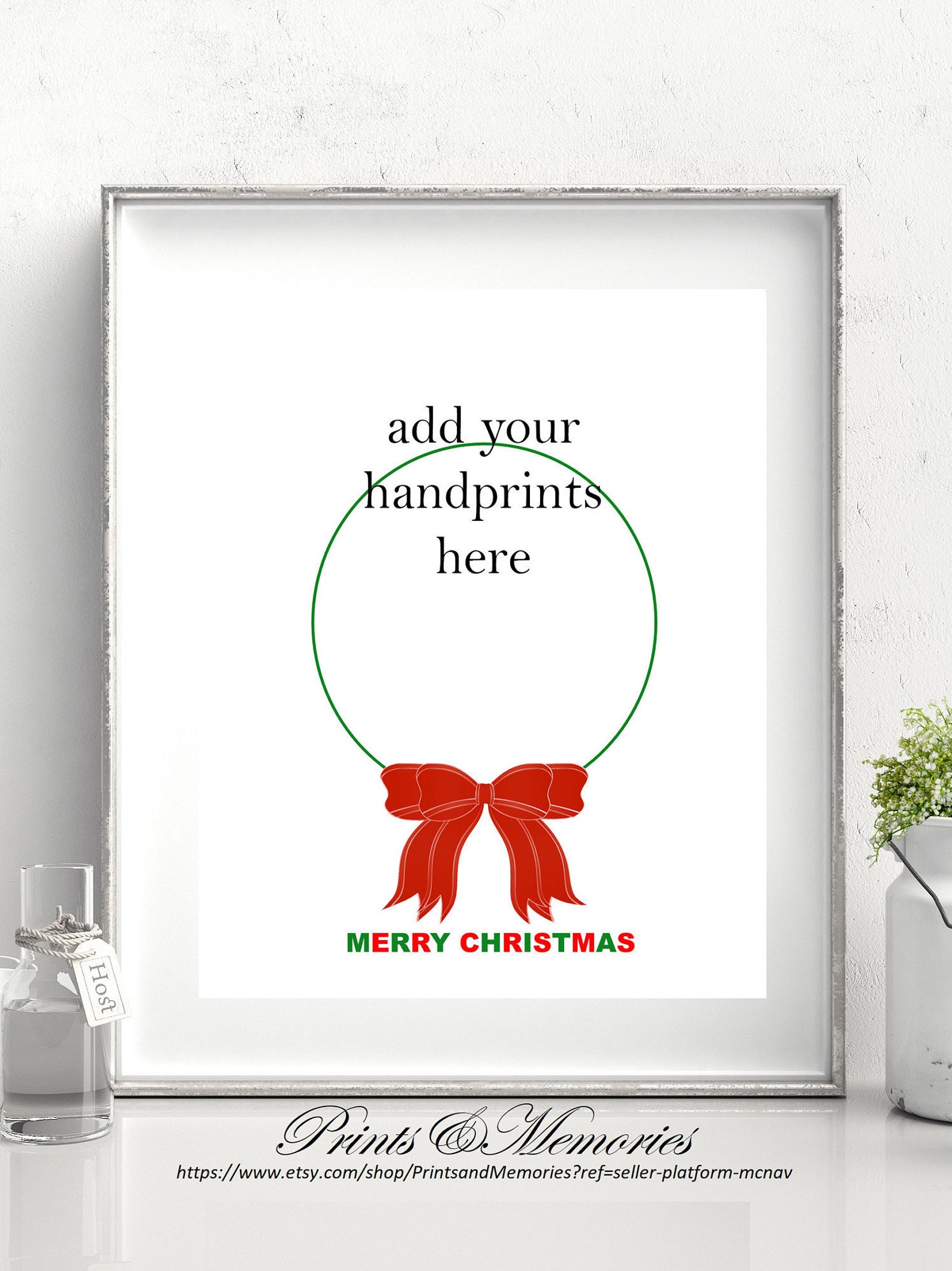 Christmas Handprint Wreath Keepsake: DIY Wall Art (digital File) - Etsy