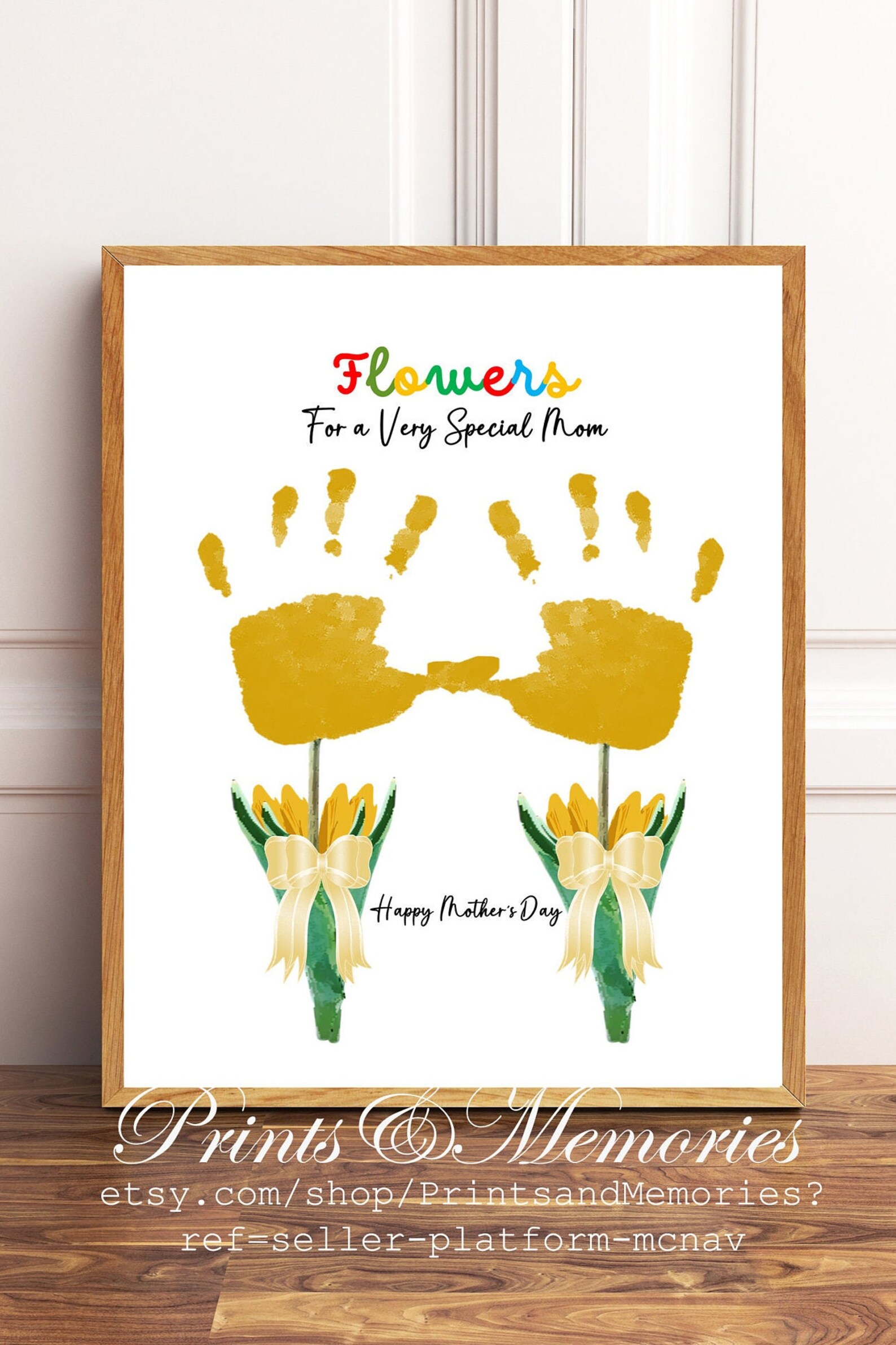 Mother's Day Gift for Mom Flower Handprint Art Baby - Etsy