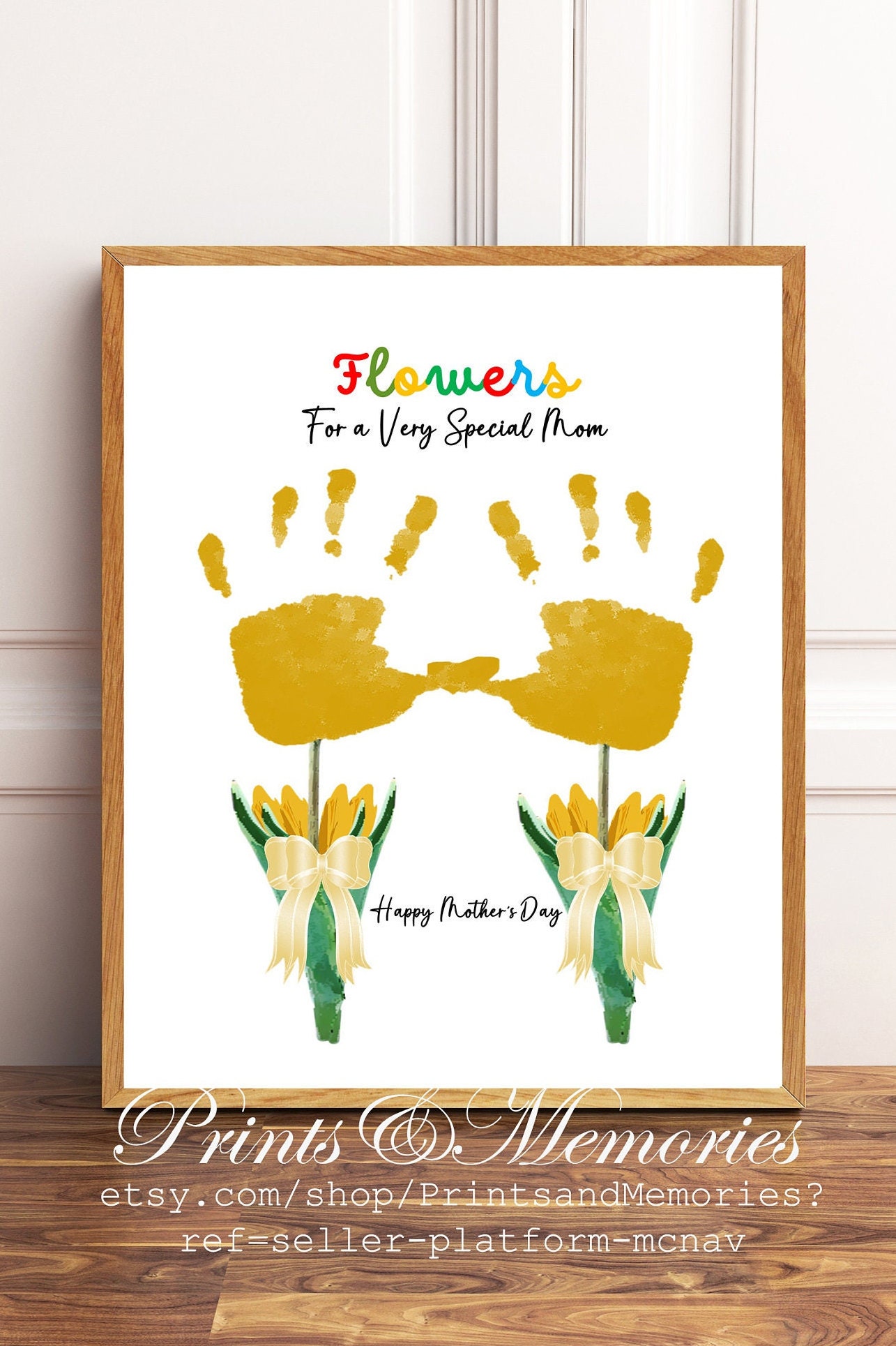 Mother's Day Gift for Mom Flower Handprint Art Baby - Etsy