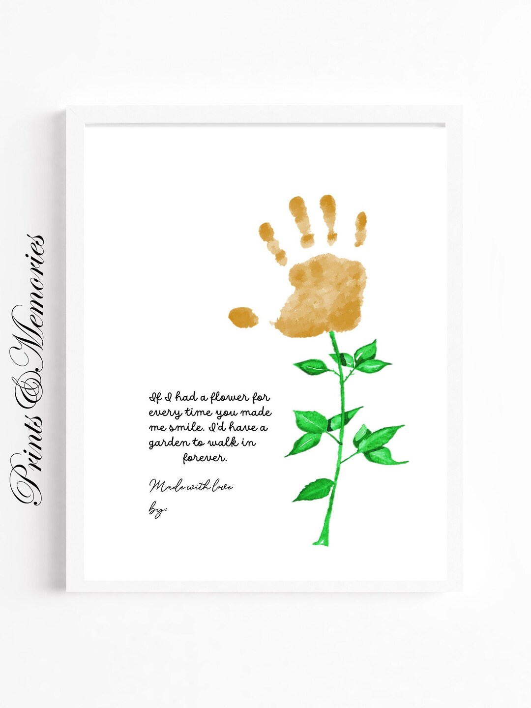If I Had a Flower Poem, Handprint Art Keepsake, Flower Handprint ...