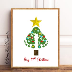 Baby's First Christmas Tree Footprint Art: DIY Keepsake (digital ...
