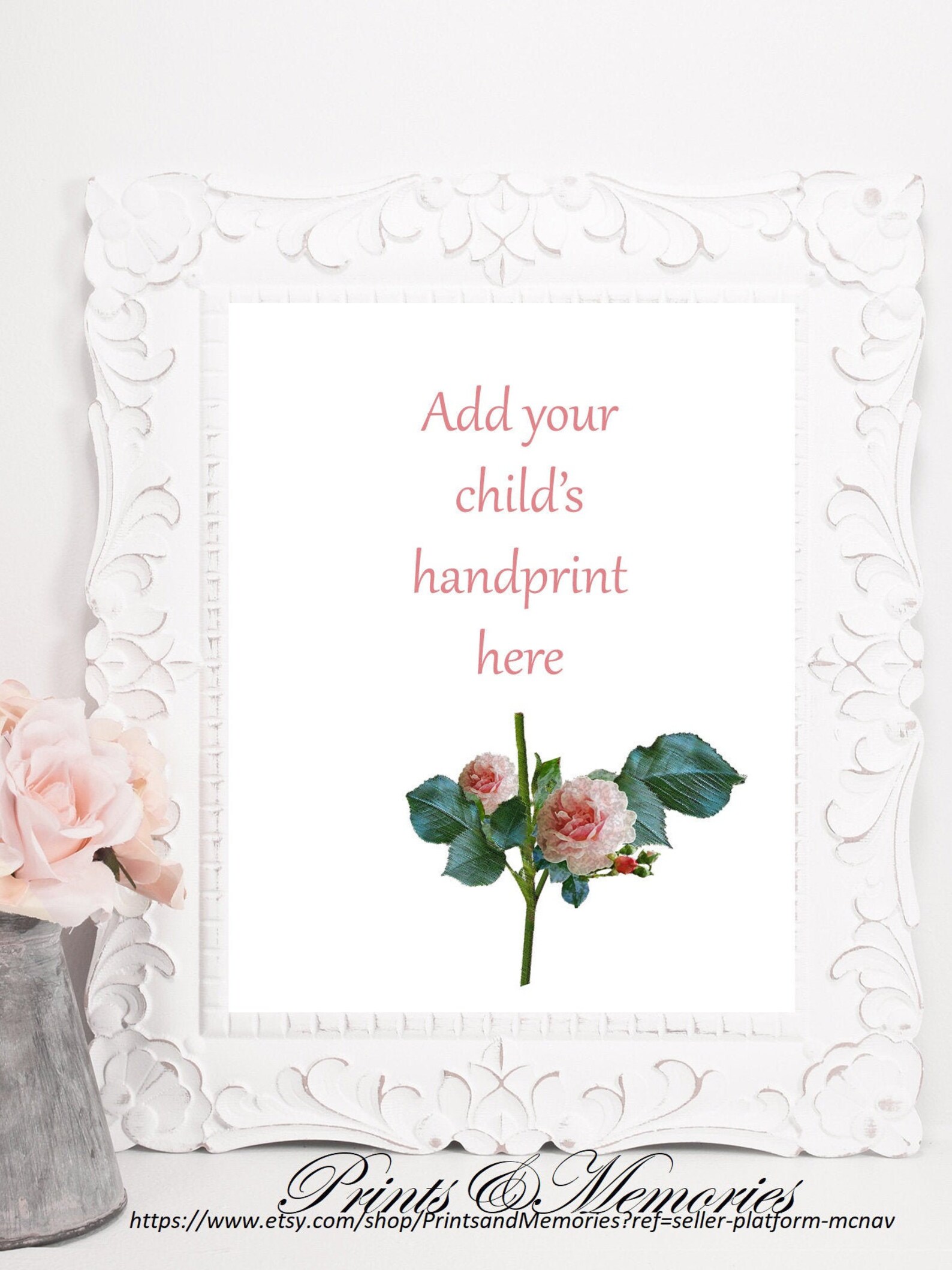 Roses Flower Handprint Art Valentines/mother's - Etsy