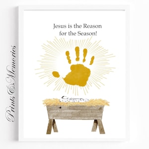 Christmas Christian Nativity Handprint Art, Baby Jesus, Sunday School ...