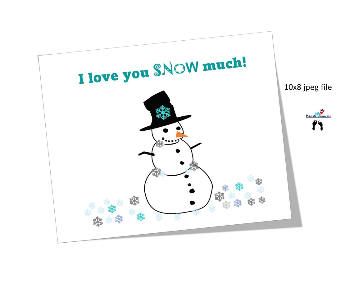 I Love You Snow Much Snowman Handprint Art Snow Day Craft - Etsy
