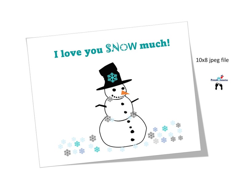 I Love You Snow Much Snowman Handprint Art Snow Day Craft - Etsy