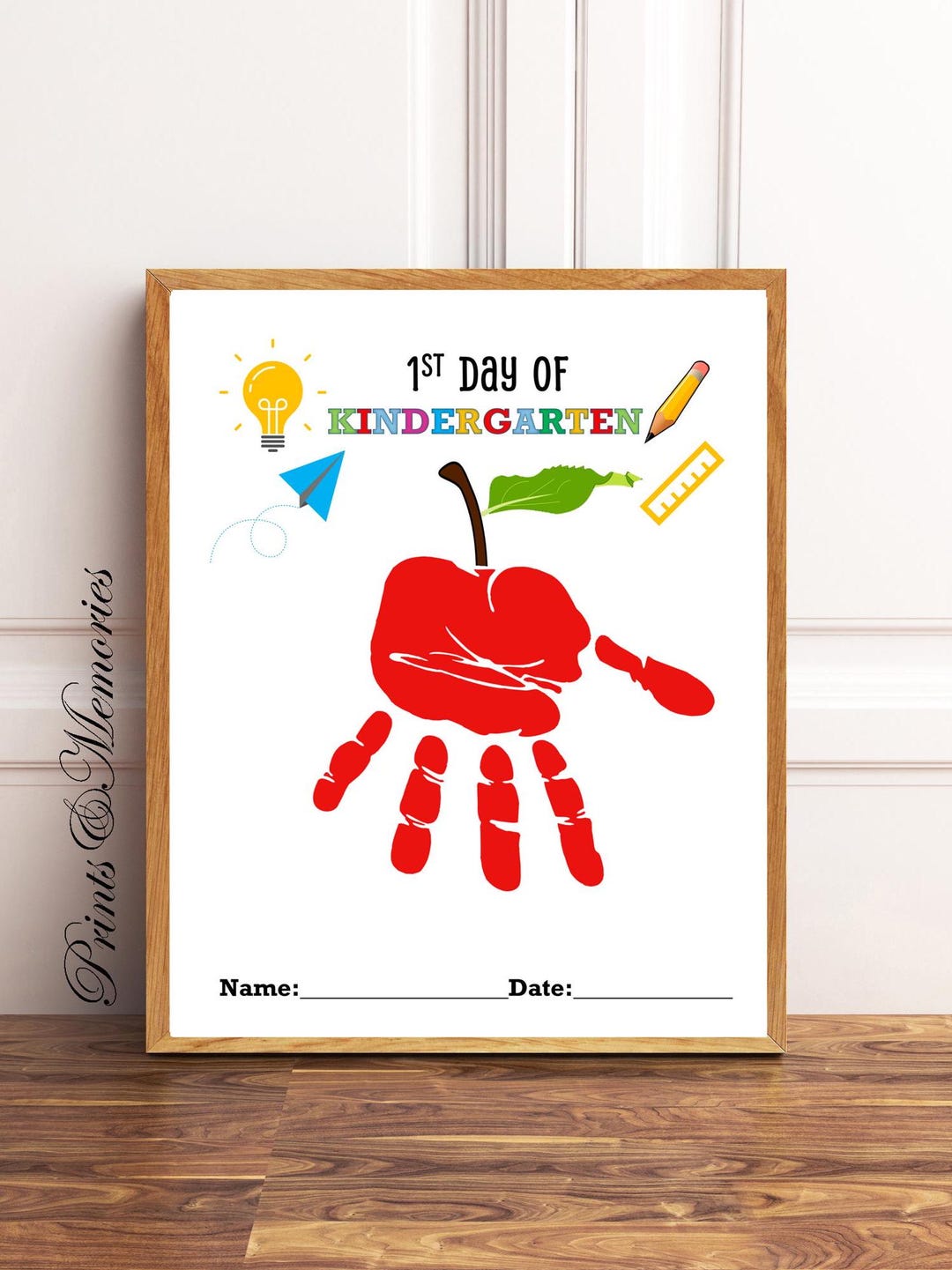 First Day of Kindergarten, Apple Handprint Art, Back to School Art ...