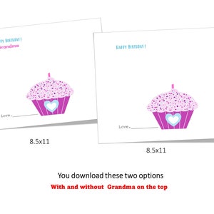 Happy Birthday Cupcake Handprint Art, Gift From Grandkid, Cupcake Art ...