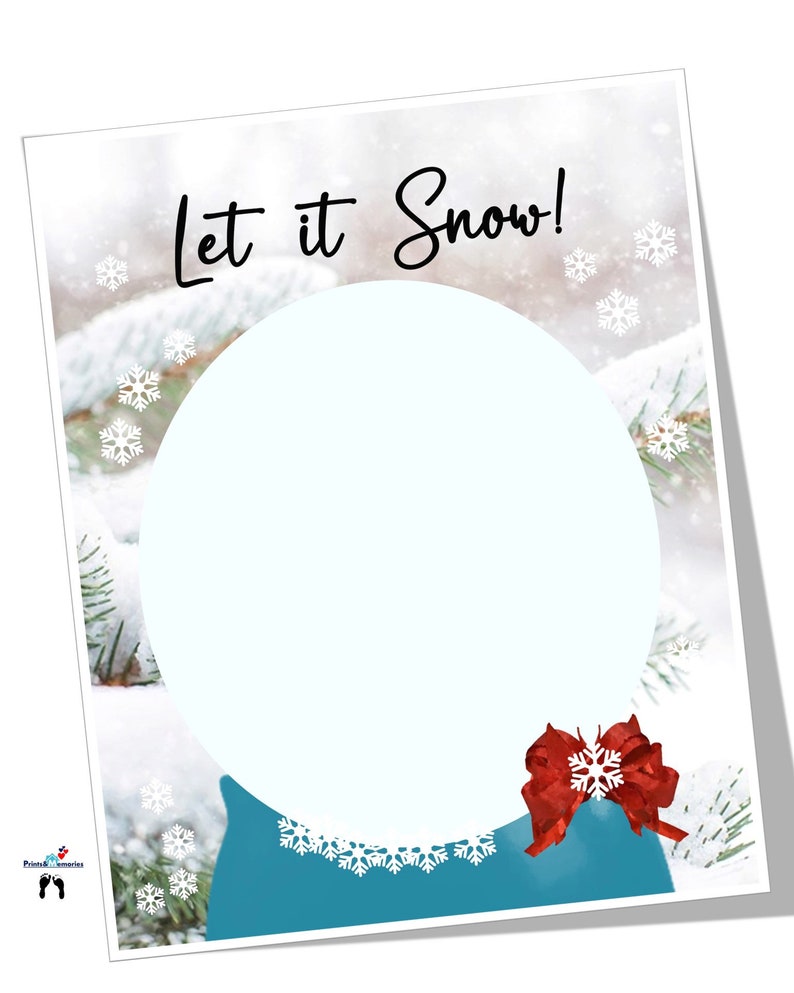 Snow Globe Handprint Art Let It Snow Handprint Keepsake Snow - Etsy