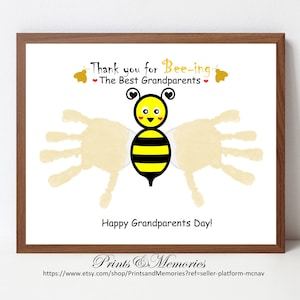 Bee Handprint Art: Grandparents Day Gift From Grandkid (digital File ...