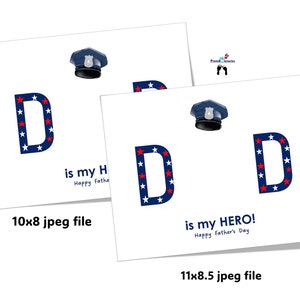 Dad is My Hero, Police Officer Dad Gift, Handprint Art Keepsake, Father ...