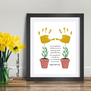 Mother's Day Handprint Art Poem. Flower Handprint Art, Children's Gift ...