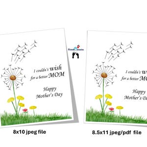 Mother's Day Craft for Kids, Dandelion Fingerprint Art, Mom Gift, I/we ...