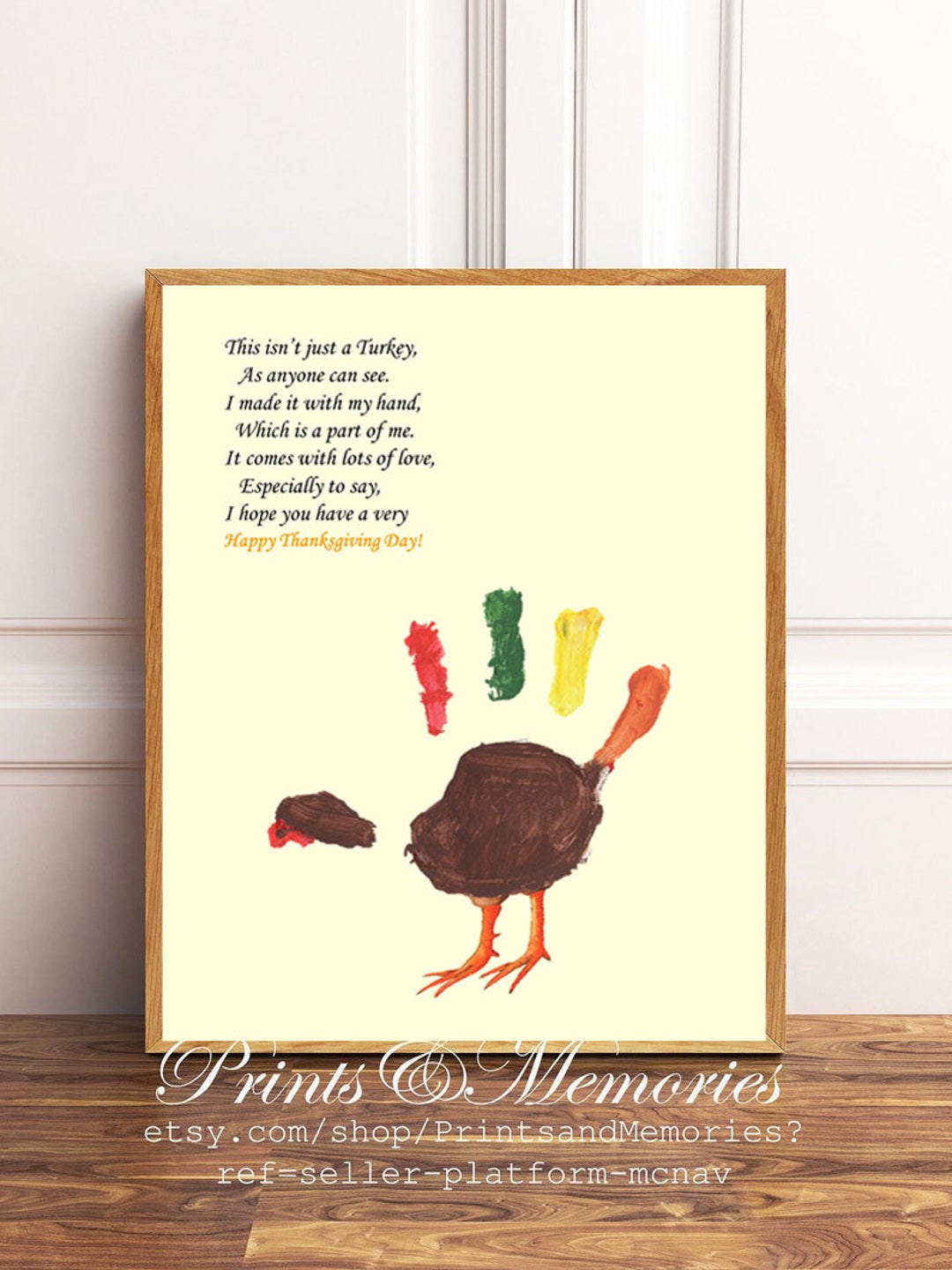 Turkey Handprint, Thanksgiving Craft for Kids, Happy Thanksgiving ...